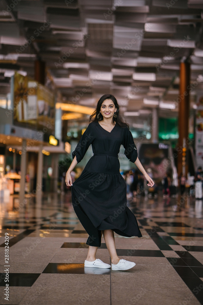 Full body portrait of a young and attractive Indian Asian woman ...