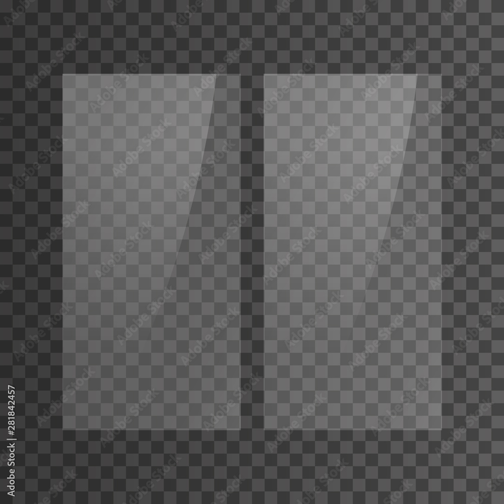 Vecteur Stock Realistic effect of reflection on a plastic window ...