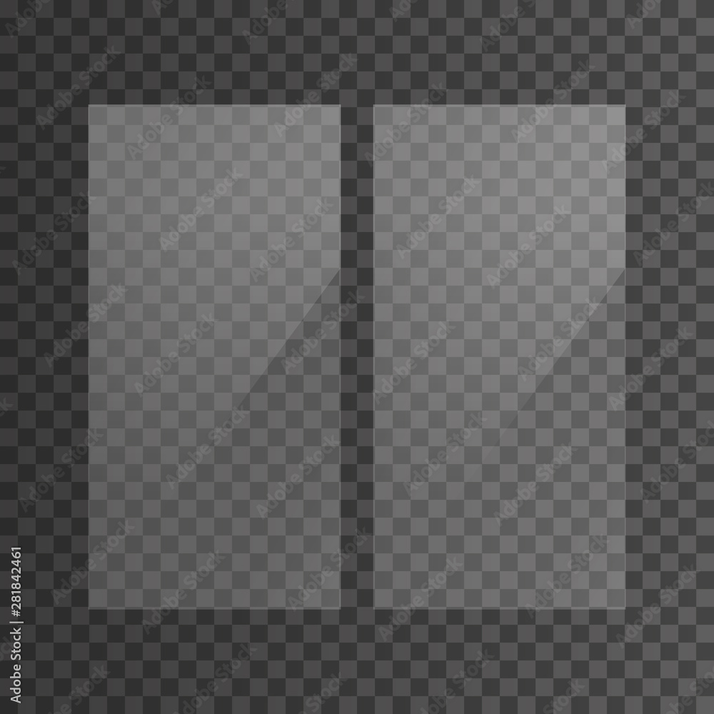 Realistic effect of reflection on a plastic window. Double-glazed ...