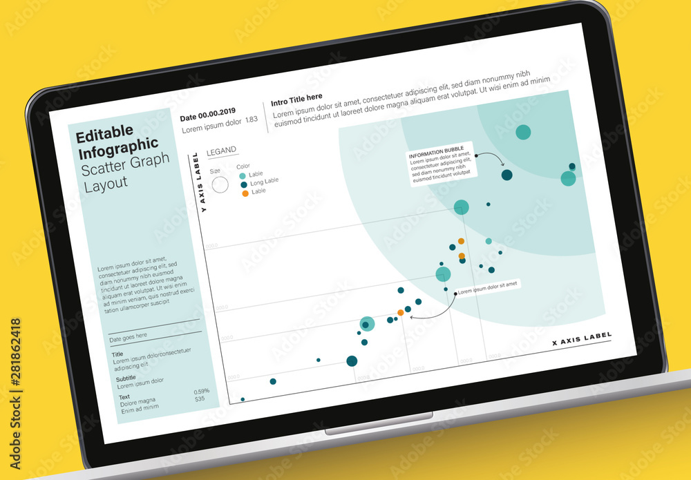 Editable Info Chart Scatter Graph Layout Stock Template | Adobe Stock