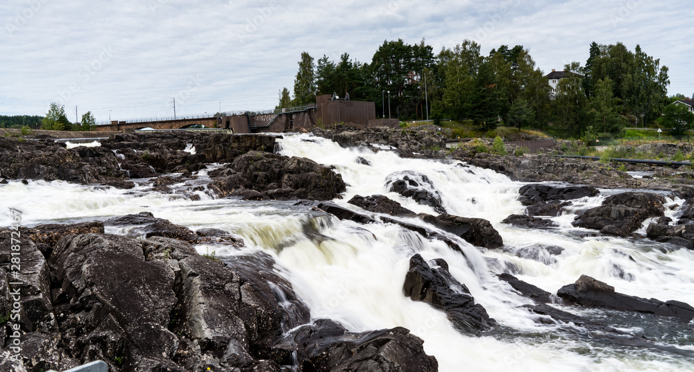 Hønefossen, Hønefoss, wodospad, waterfall w mieście Stock Photo | Adobe ...