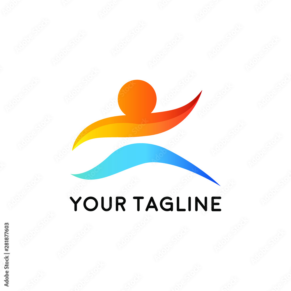 Run club logo, design for event, advertising, greeting cards or print ...