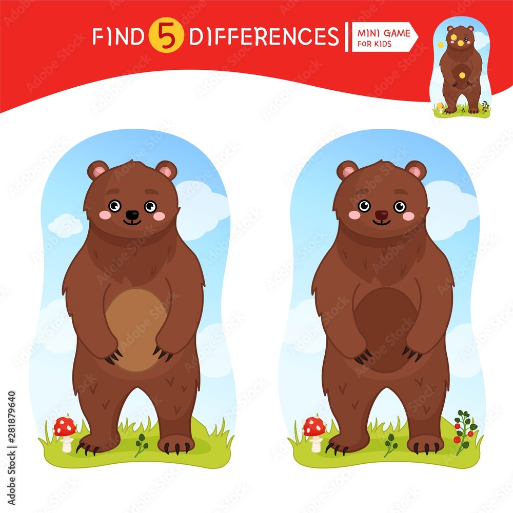 Find differences. Educational game for children. Cartoon vector ...