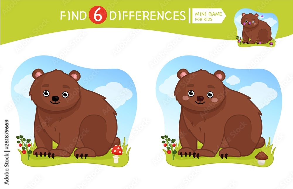 Find differences. Educational game for children. Cartoon vector ...