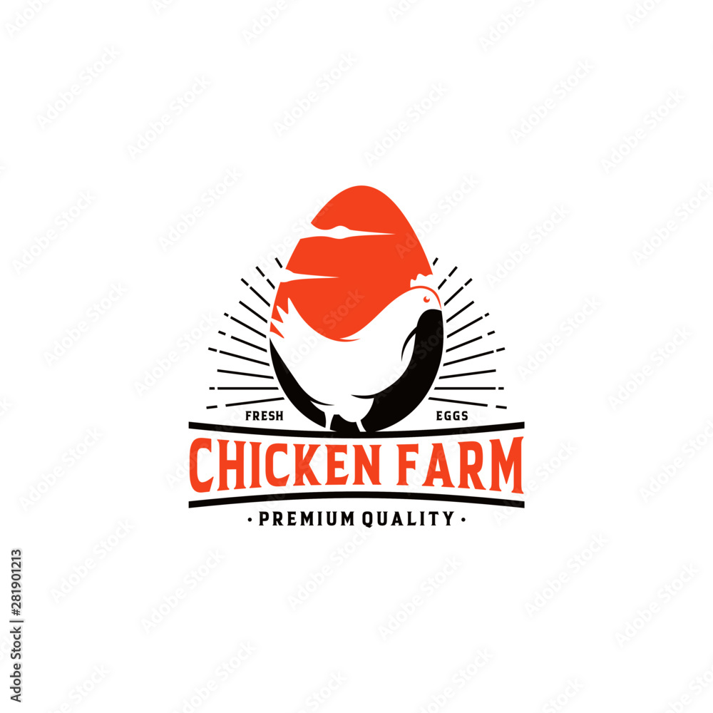 Chicken Farm Logo Collection Stock Vector Stock Vector | Adobe Stock