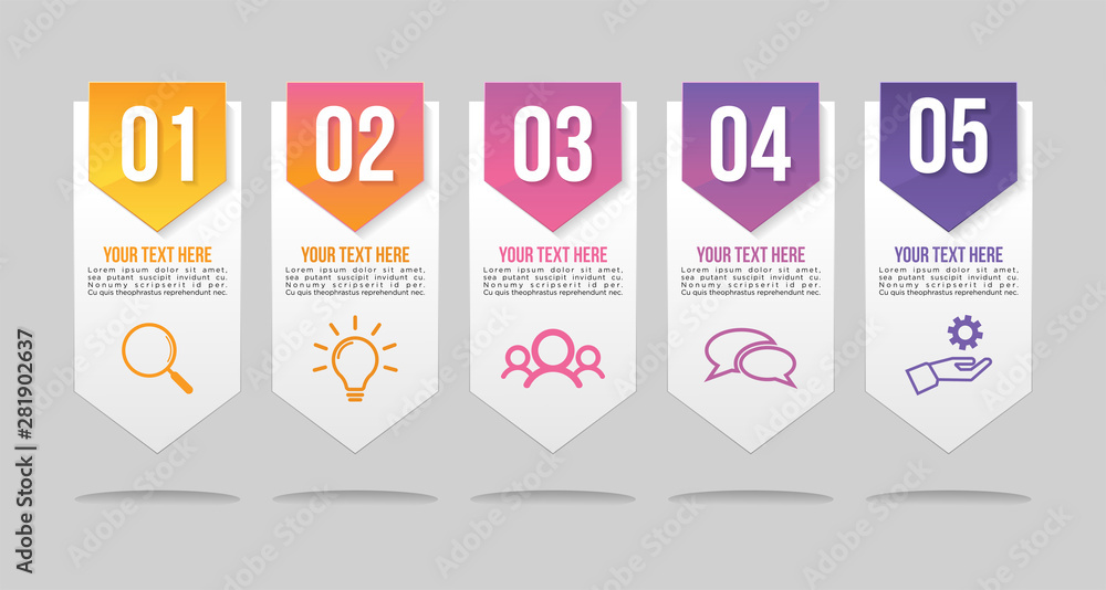 Vector Infographic Design Template with Options Steps and Marketing ...