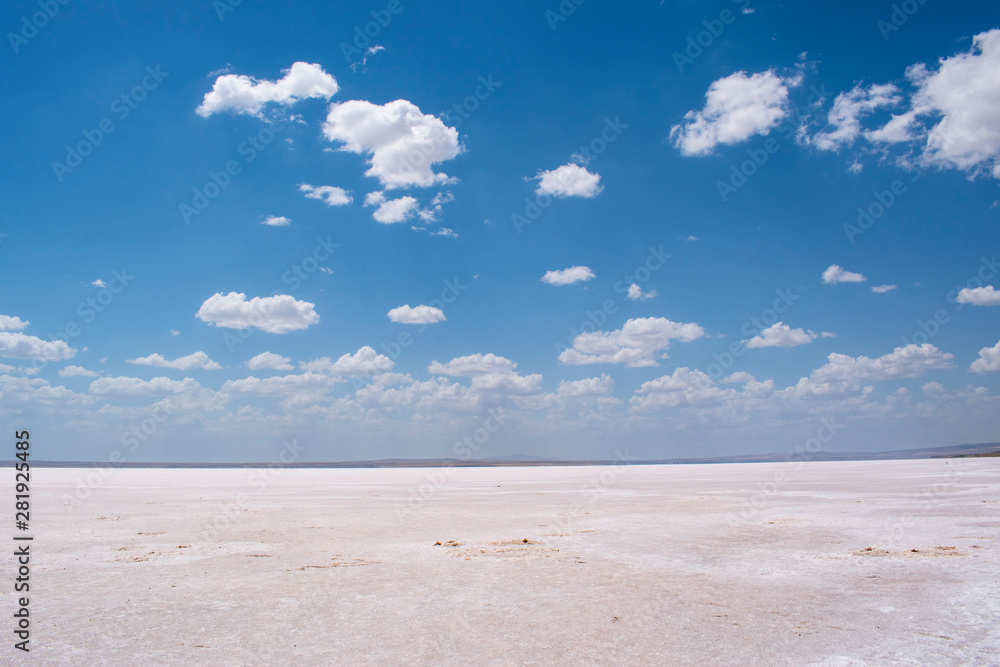 Turkey, Central Anatolia Region: aerial view of the salt expanse of ...