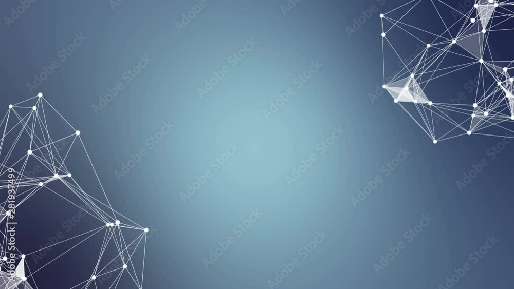 Abstract technology background of screen with moving plexus particles ...