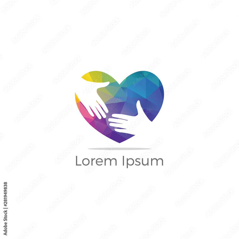 Low poly hands in heart vector, polygon handshake heart vector Stock ...