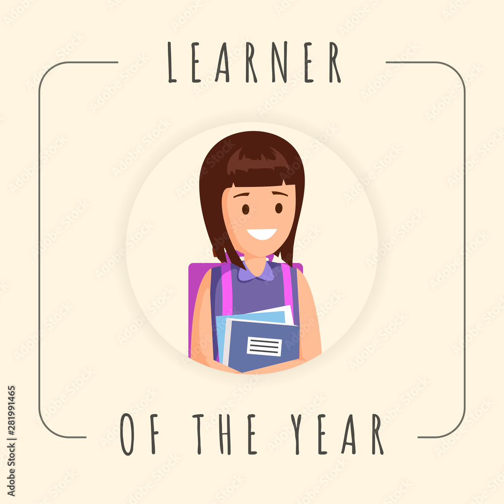 Best pupil vector banner template. Cute girl, female pupil, schoolkid ...
