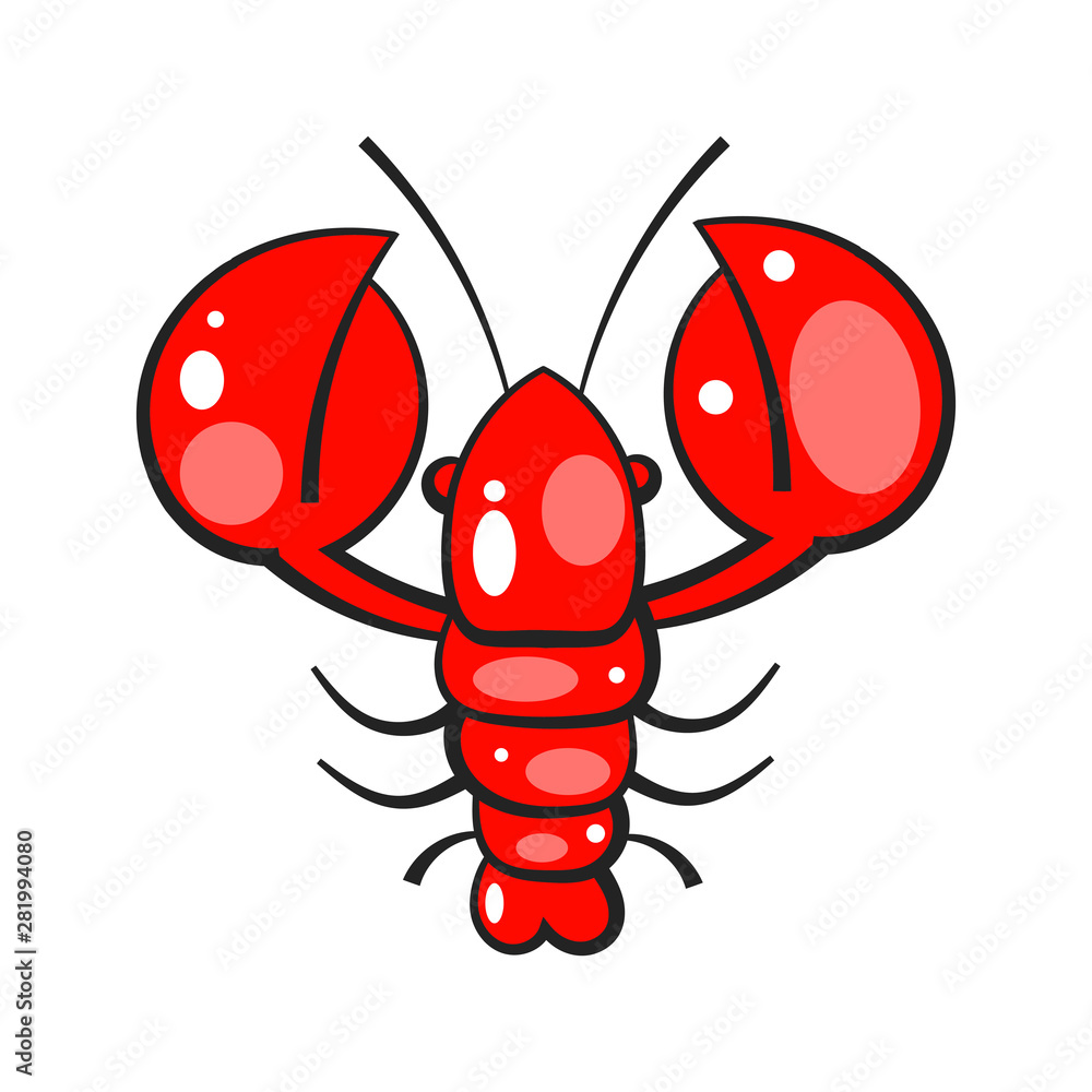 Red crayfish. Template for printing on fabric. Design for wrapping ...