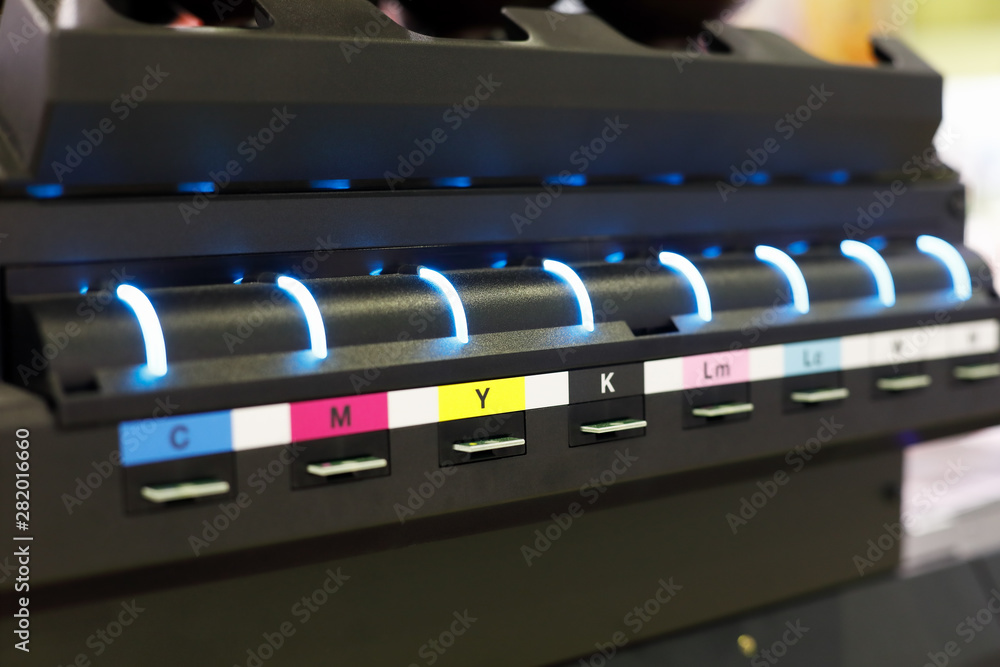 ink supply unit of large format inkjet printer Stock Photo | Adobe Stock