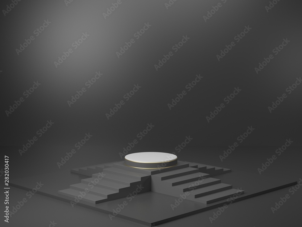 Product display stand with black color 3d rendering image,There are ...