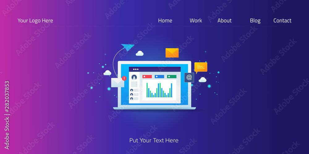 Email marketing, email open rate, business analytic, information, data ...