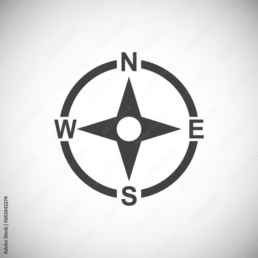 Windrose icon on background for graphic and web design. Simple ...