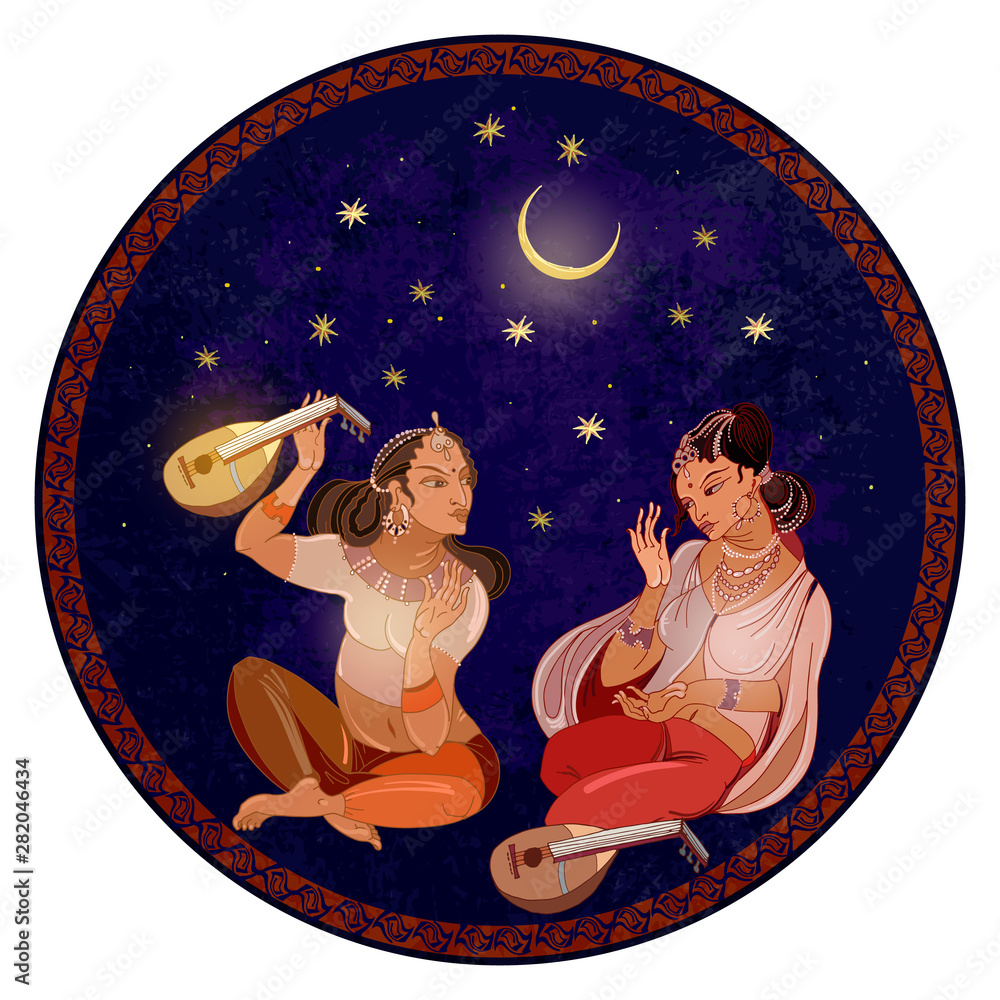 Princess Shakherezada to tell fairy tales in the moonlight night. One ...