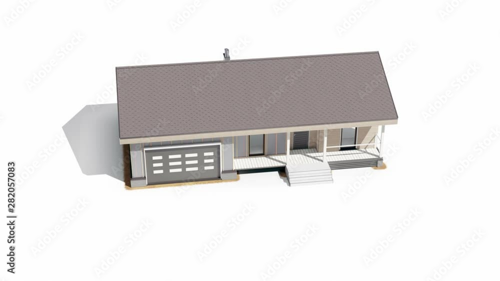 Set 1 Clip 6 of 7. Stage of building process off modern wood frame ...