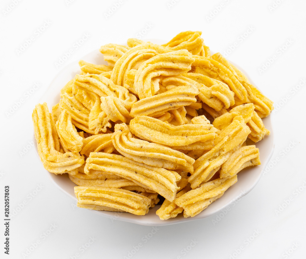 Indian Traditional Spicy Snack Ghatiya Also Know as Ganthiya, Papdi ...