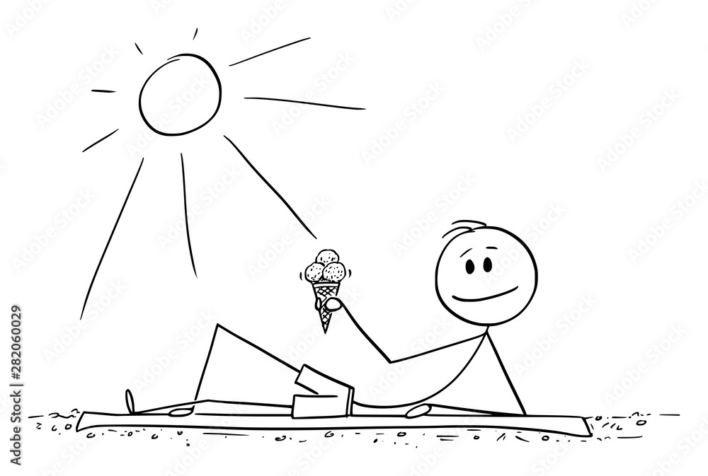 Vector cartoon stick figure drawing conceptual illustration of man ...