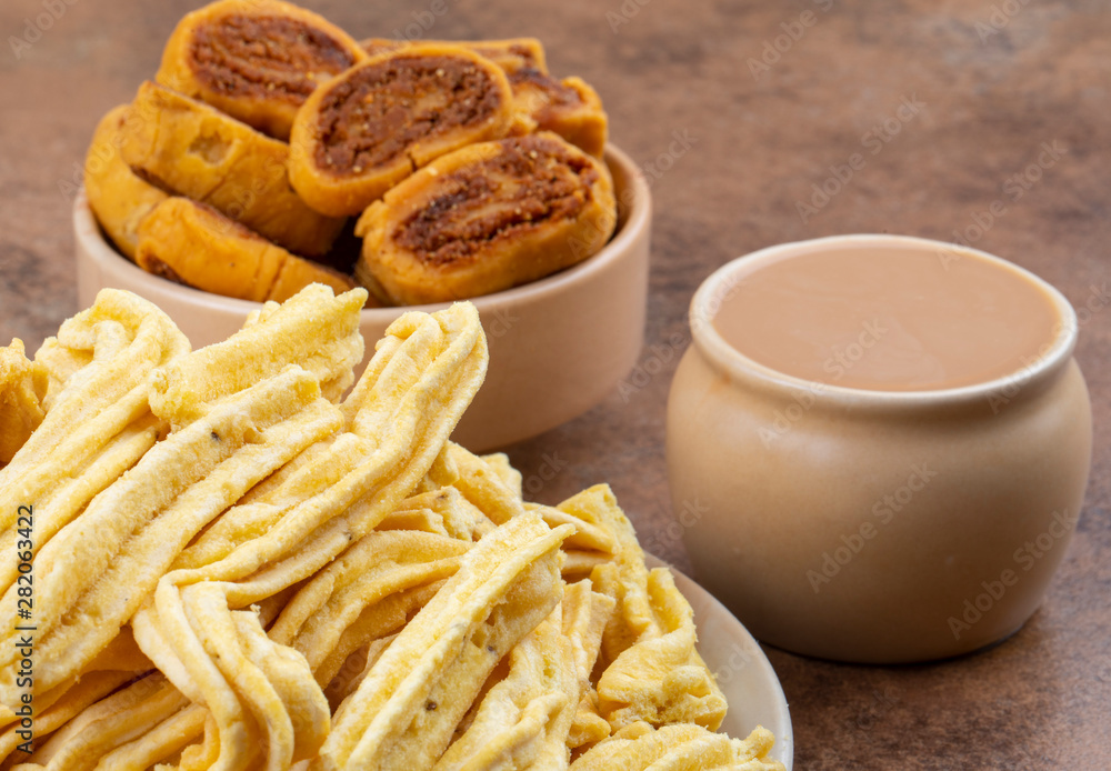 Indian Traditional Spicy Snack Ghatiya With Bhakarwadi Also Know as ...