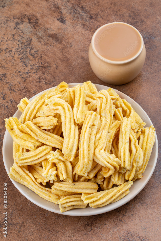 Indian Traditional Spicy Snack Ghatiya Also Know as Ganthiya, Papdi ...