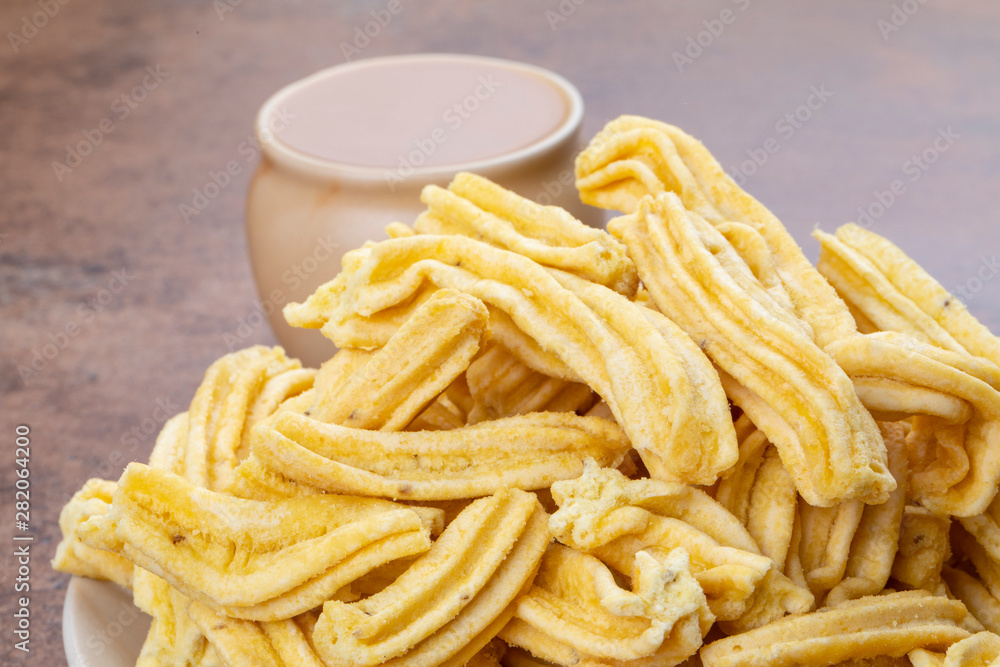 Indian Traditional Spicy Snack Ghatiya Also Know as Ganthiya, Papdi ...