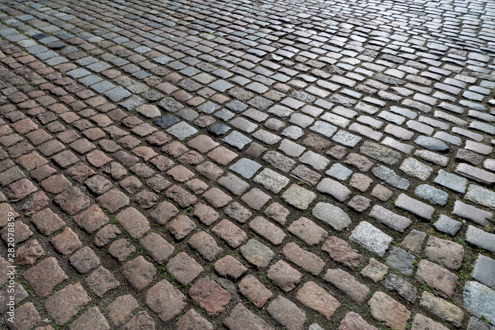 Tiles texture. Pattern of ancient german cobblestone in city downtown ...