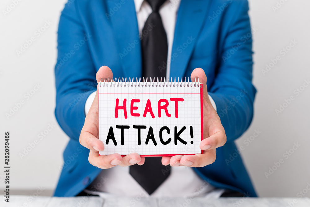 Handwriting text Heart Attack. Conceptual photo sudden occurrence of ...