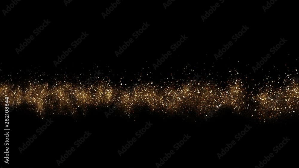Gold Sky. Abstract stardust smokey wave particles. Nano dynamic flow ...