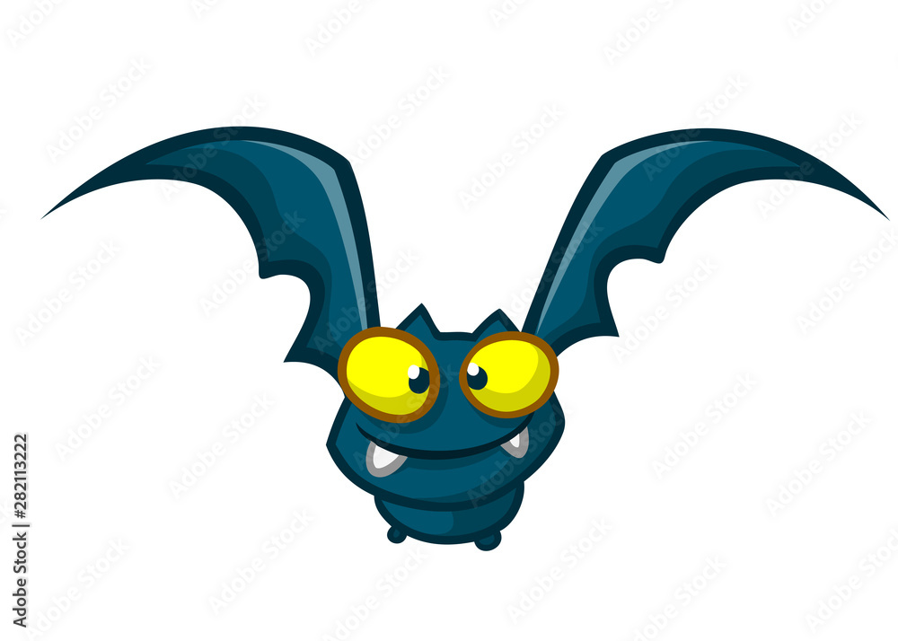 Cartoon funny bat character. Vector illustration Stock Vector | Adobe Stock