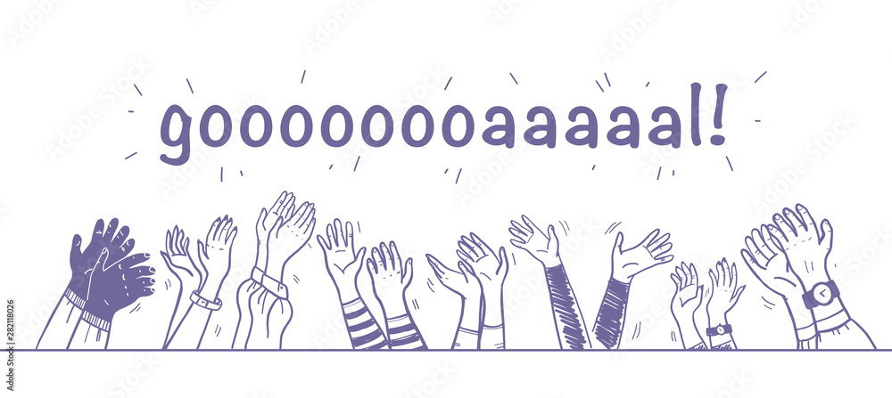 Vector illustration of applause, greeting & congratulation with hand ...
