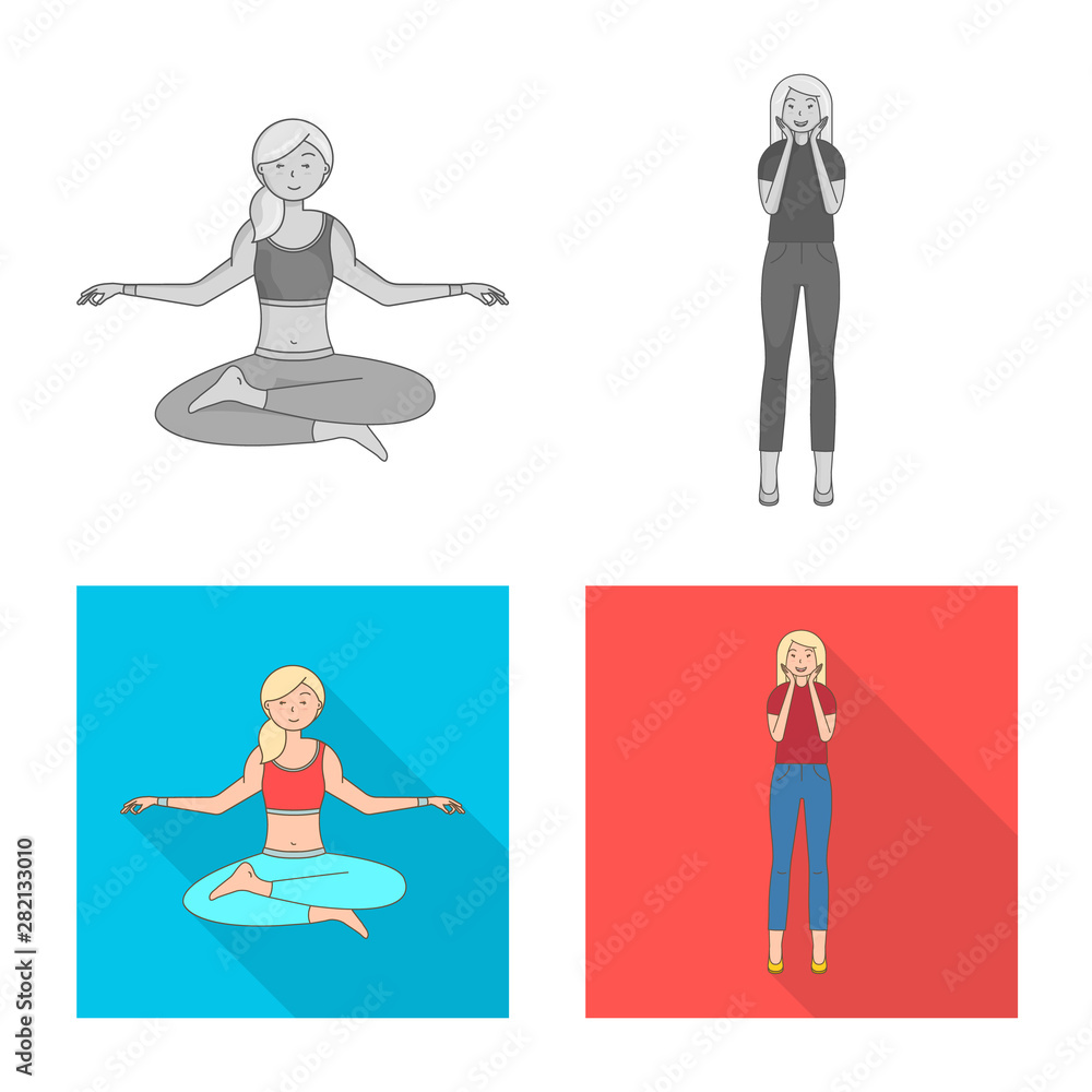 Vector illustration of posture and mood symbol. Collection of posture ...