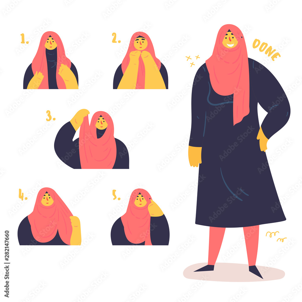 Poster Muslim woman shows one way to wear a hijab – Wall Art | UkPosters