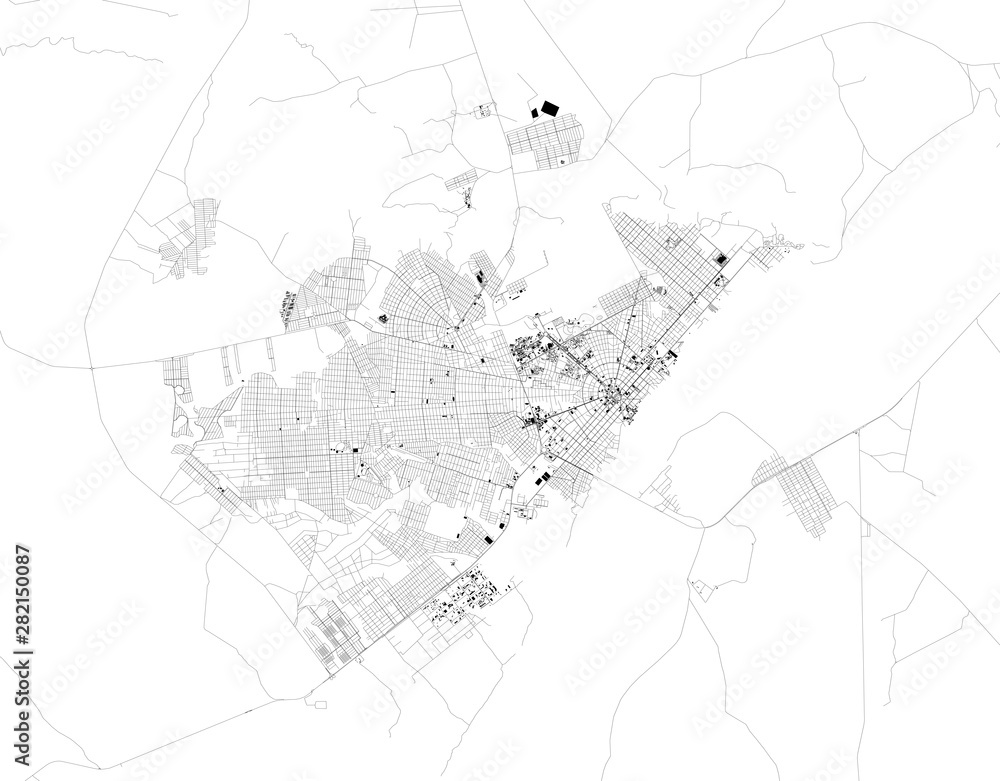 Satellite map of Boa Vista, Roraima, Brazil. Map of streets and ...