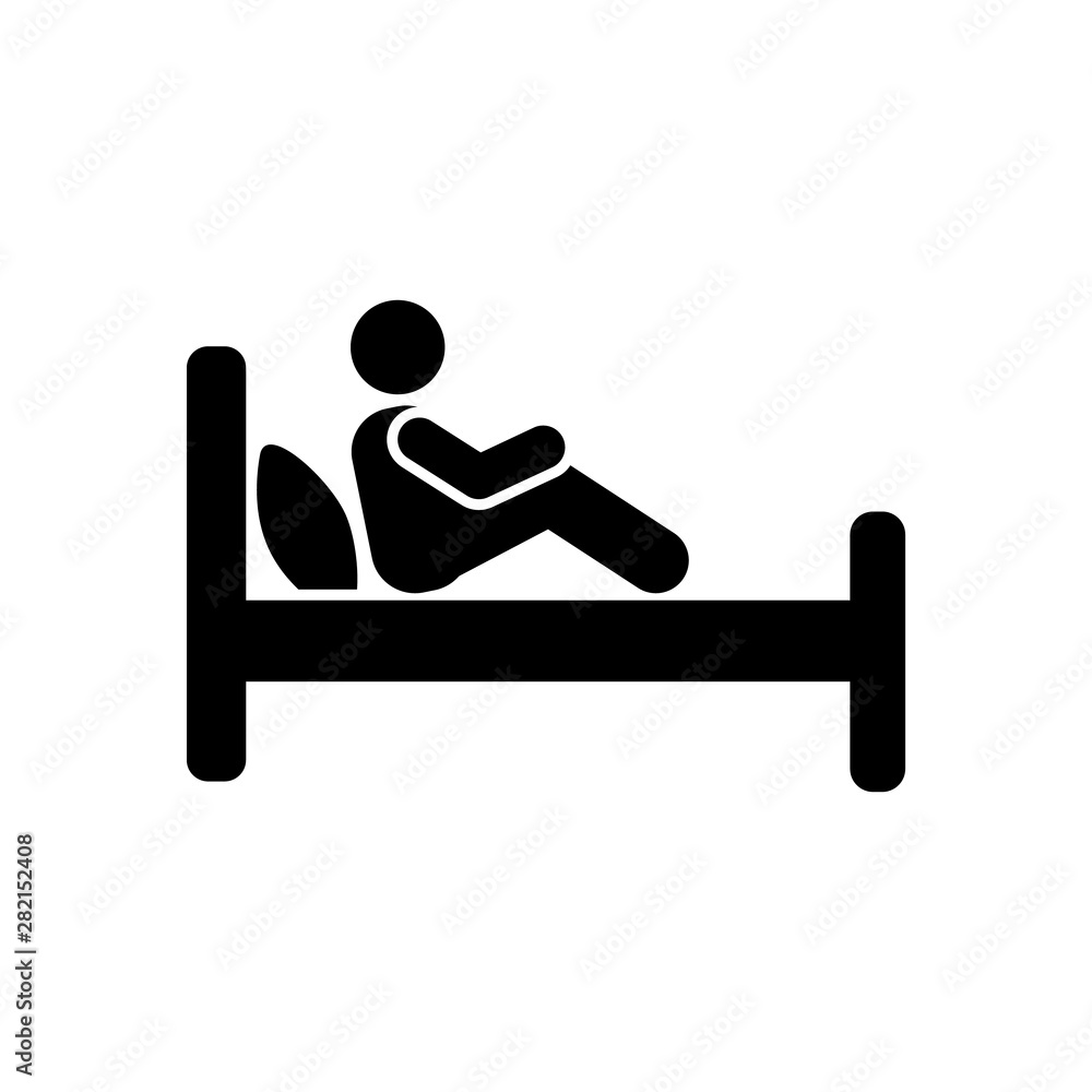 Man, sit, bed, rest icon. Element of daily routine icon Stock Vector ...
