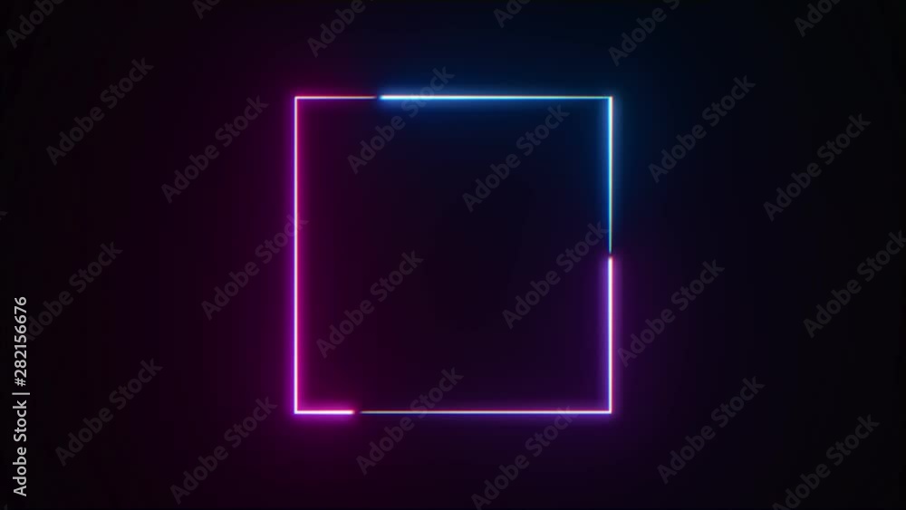 Abstract neon square frame. Seamless loop Stock Video | Adobe Stock