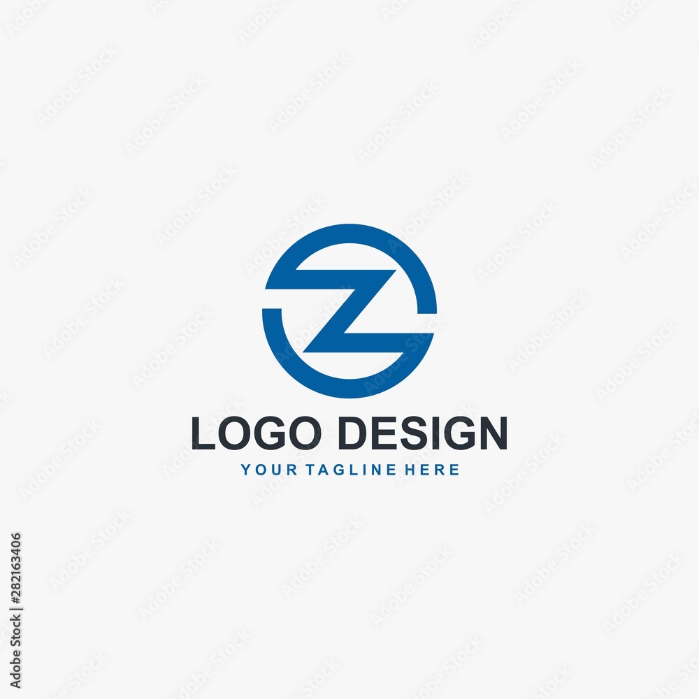 Letter OZ logo design. Monogram O and Z type abstract symbol. Initial Z ...