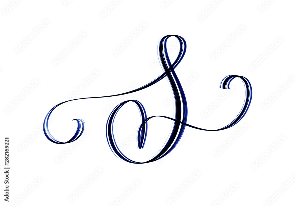 Capital letter S - copperplate style hand lettering isolated on white ...