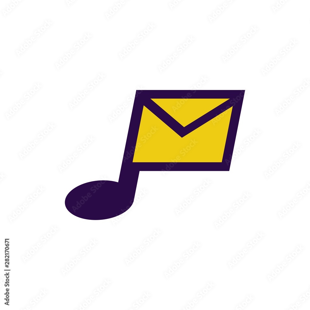 Audio Message Music Mail Letter Postcad Isolated Logo Vector ...