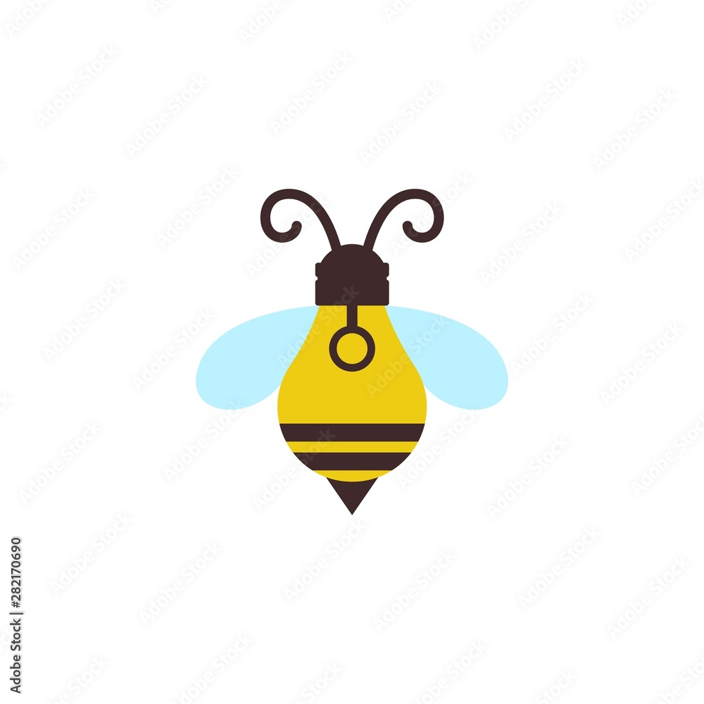 Bee Lamp Lightbulb Idea Invention Innovation Isolated Logo Vector Stock ...