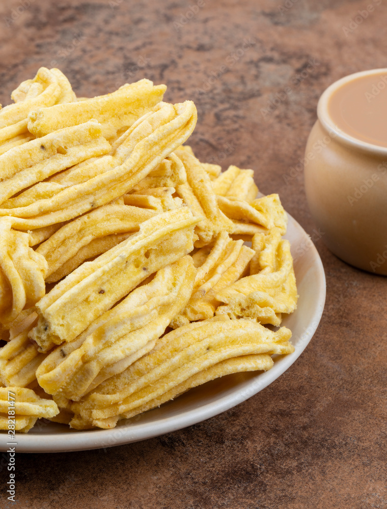 Indian Traditional Spicy Snack Ghatiya Also Know as Ganthiya, Papdi ...