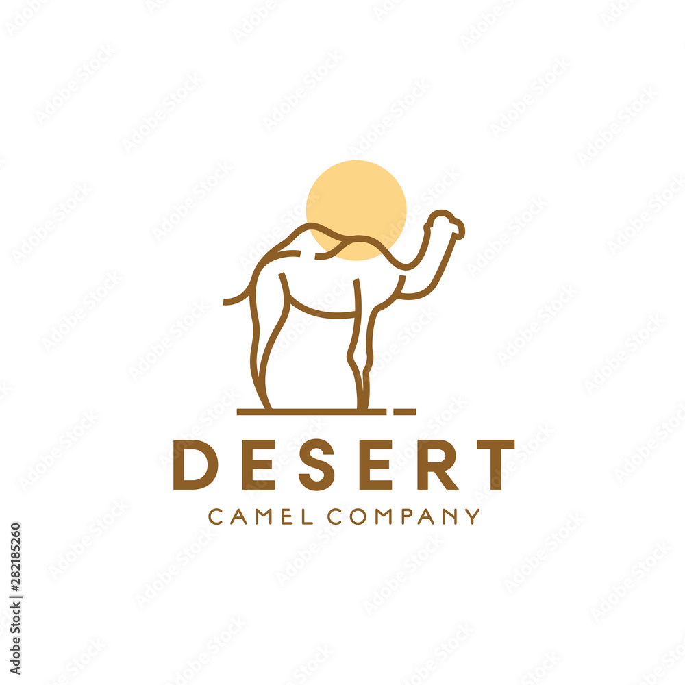 Desert Camel Logo Design Template Inspiration - Vector Stock Vector ...