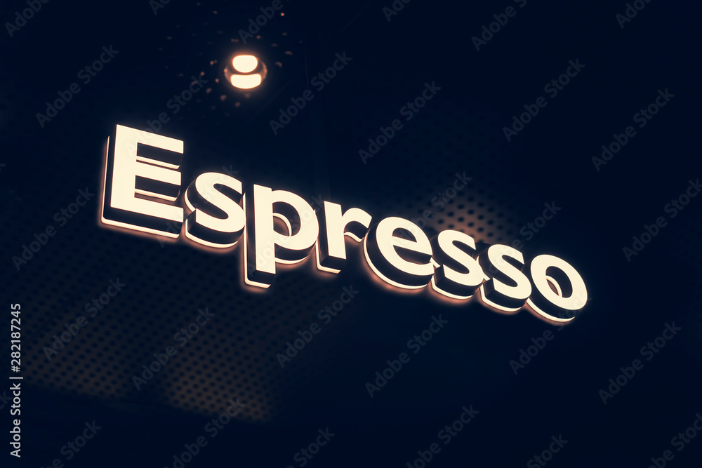 Espresso neon sign in Coffee shop cafe modern sign cafe restaurant ...