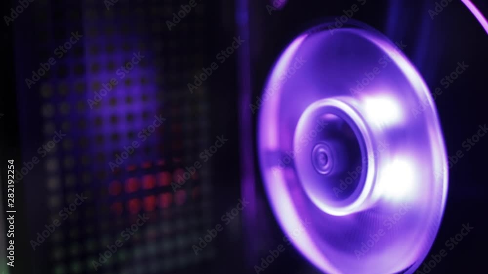 video footage of PC cooling system demonstration, RGB Led light ...