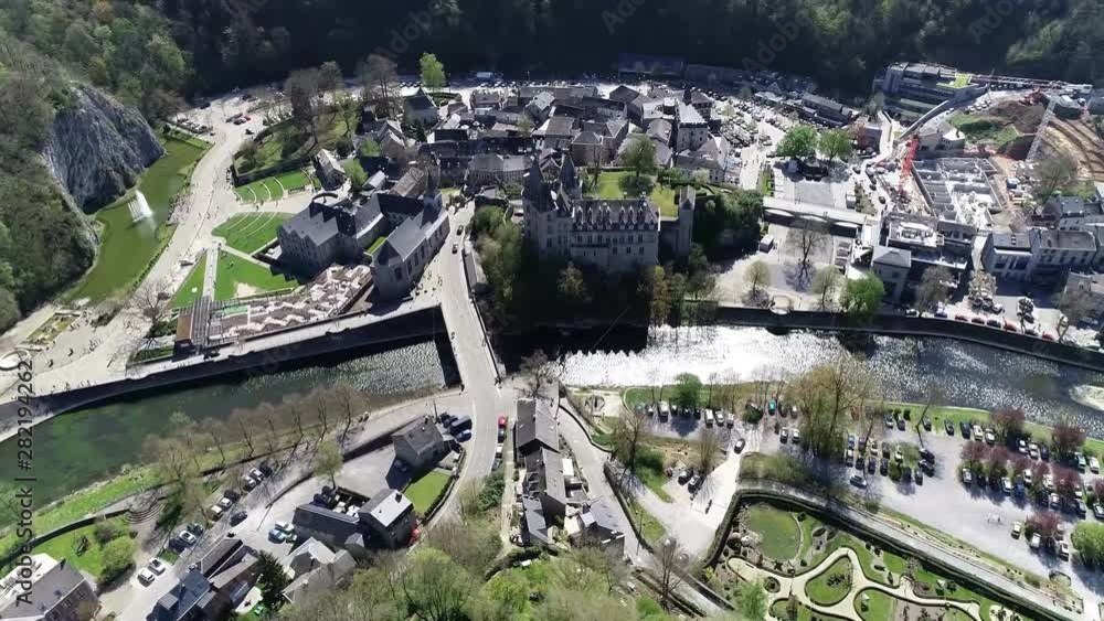 Aerial view of Durbuy is a Walloon city and municipality located in the ...