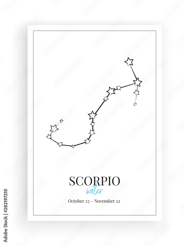 Zodiac Scorpio Sign Stars, symbol Scorpio sign, minimalist poster ...