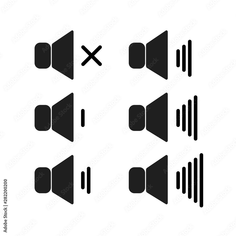 Vector illustration of a set of volume symbol icons Stock Vector ...