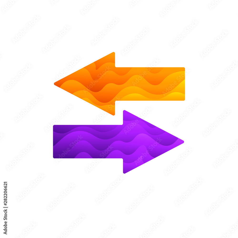 Left and right arrow signs vector design. Next and back icons. Stock ...