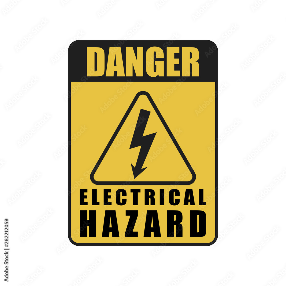 Vector illustration of a sign Danger Electrical Hazard Triangle Stock ...