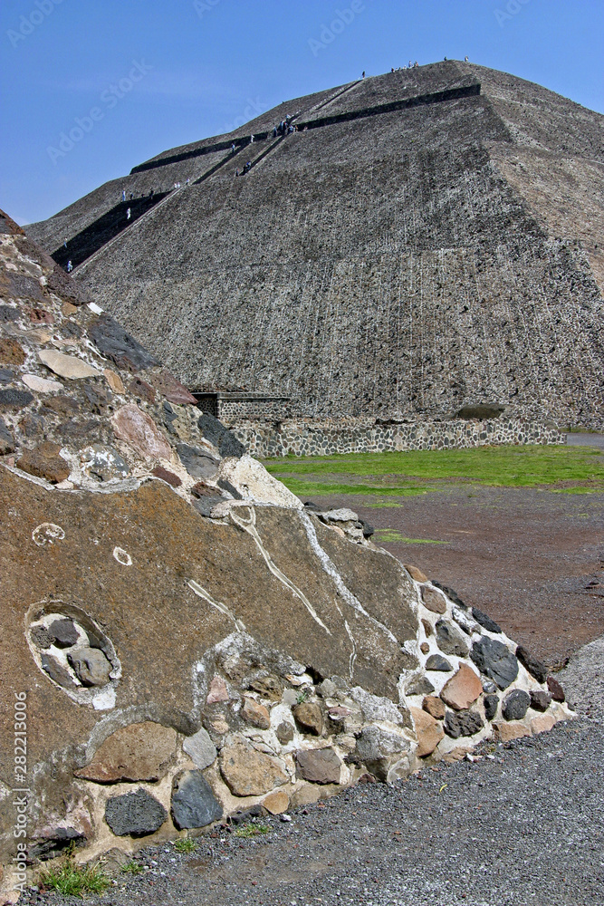 San Juan Teotihuacán Temple. Pyramid. Mexico. Mesoamerican pyramids pre ...